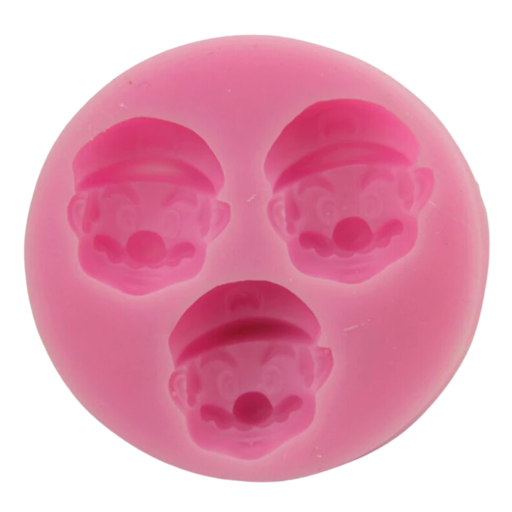 Molde Silicon Cara Mario Bros x3 – El Mundo de la Repostería